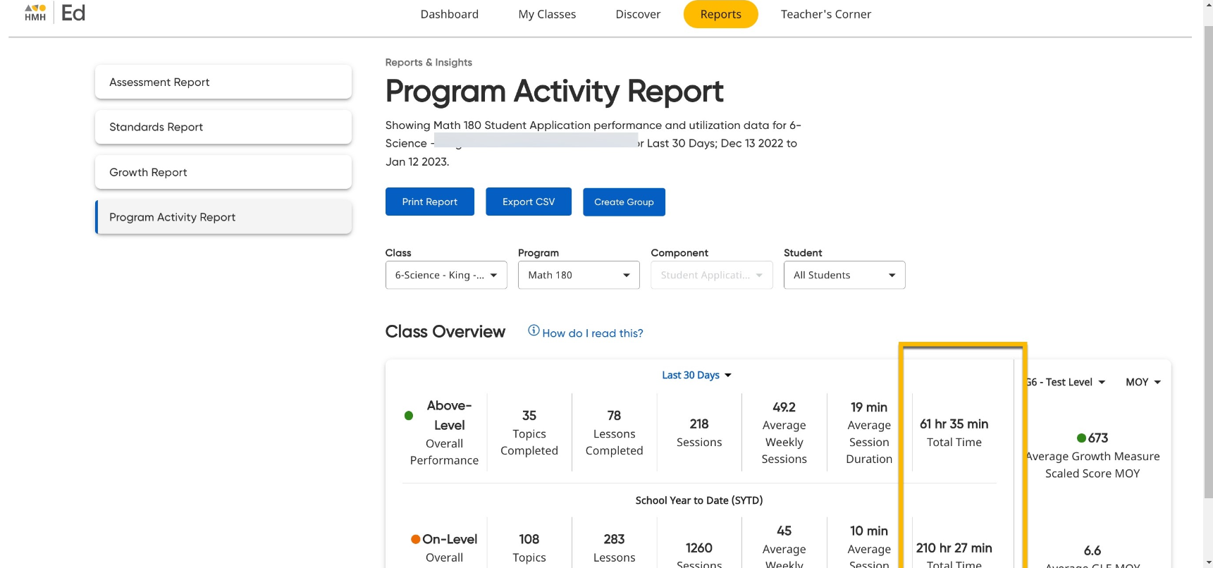 Determining the Total Time for Each Session for Math 180 and Read 180 ...