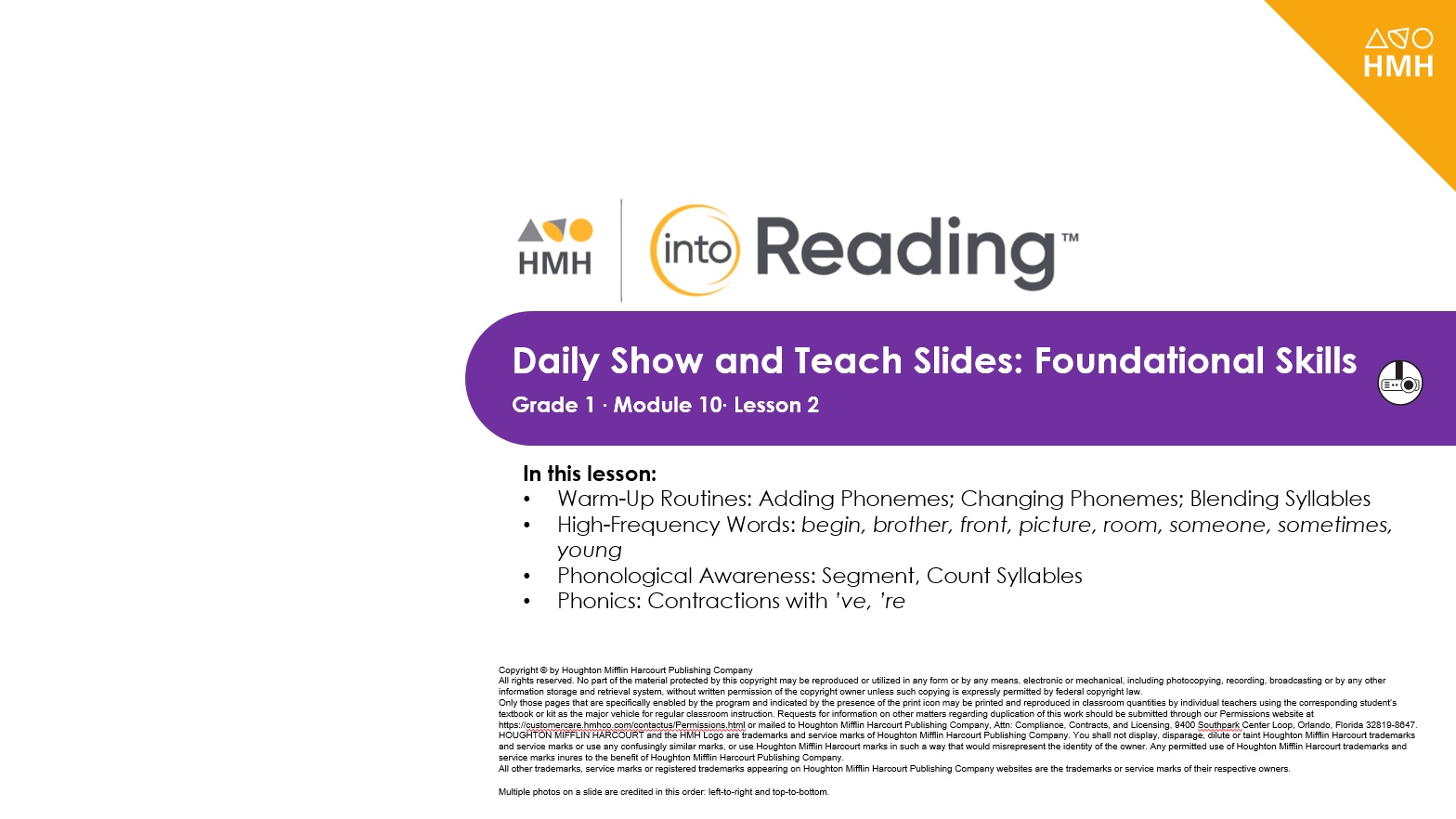 Locating Into Reading Daily Show and Teach Slides in HMH Ed