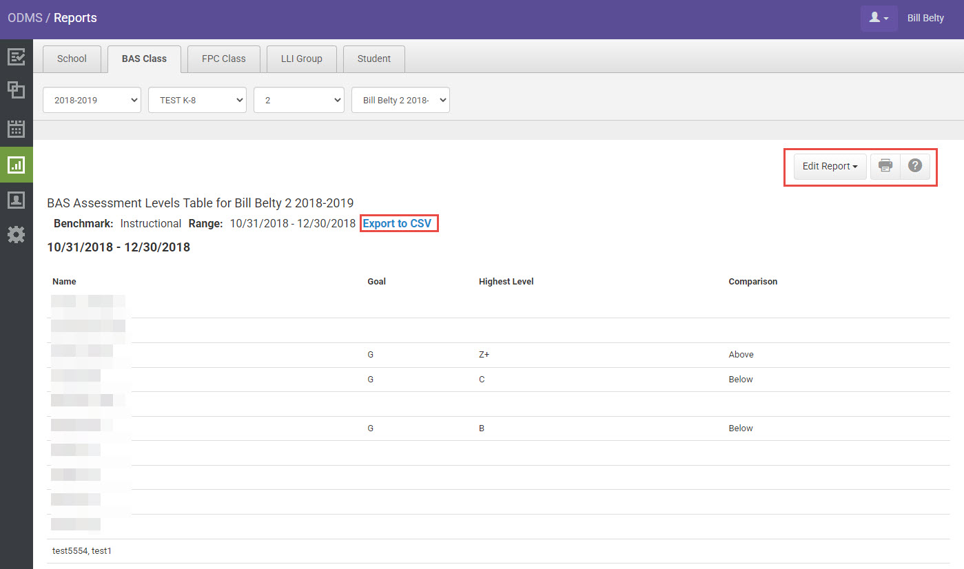 Class BAS Assessment Levels Table Overview with Heinemann Fountas ...