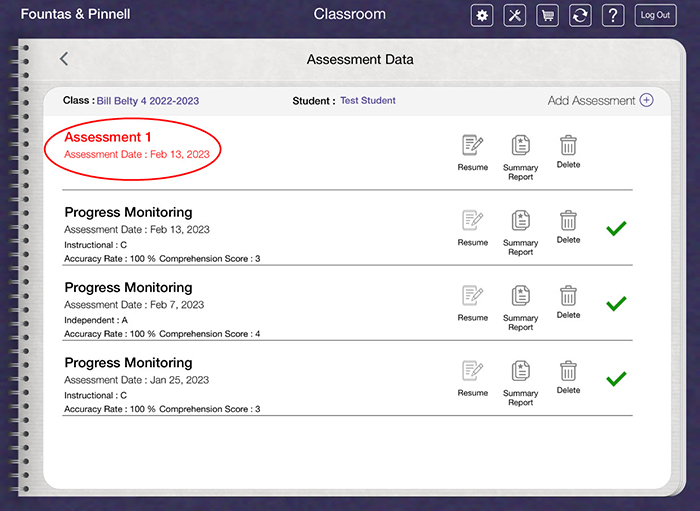 Ending an Assessment on the Heinemann Fountas & Pinnell Assessment ...