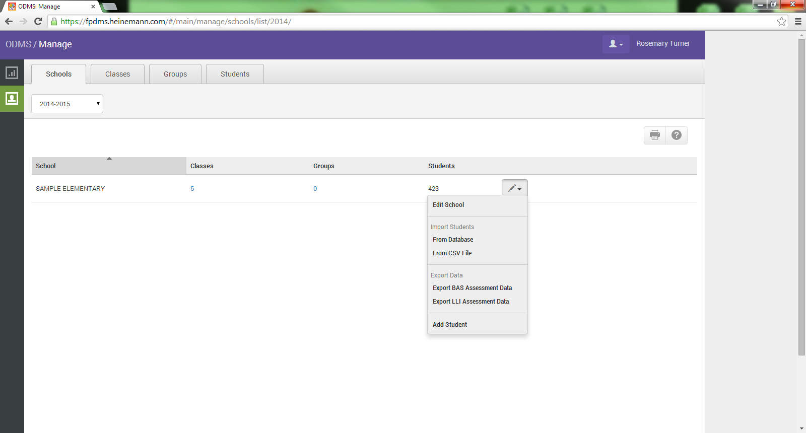 Importing Students from a Database in Heinemann Fountas & Pinnell ...