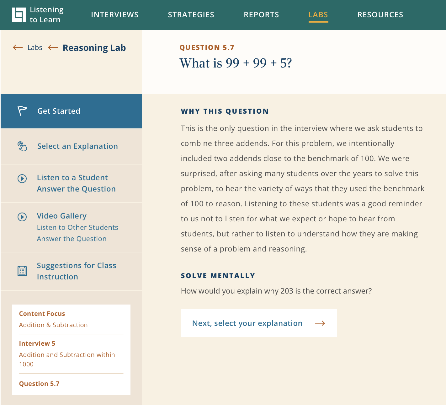 Reasoning Lab Overview on Heinemann Listening to Learn