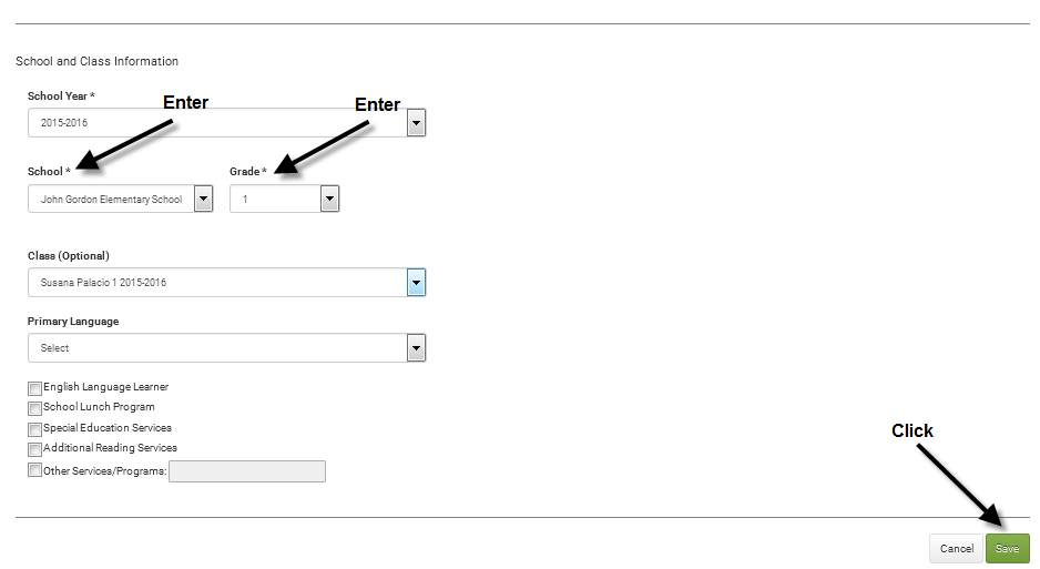 Adding Single Students in Heinemann Fountas & Pinnell Online Data ...