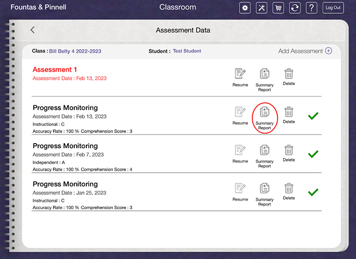 Assessment Summary Report on the Heinemann Fountas & Pinnell Assessment ...