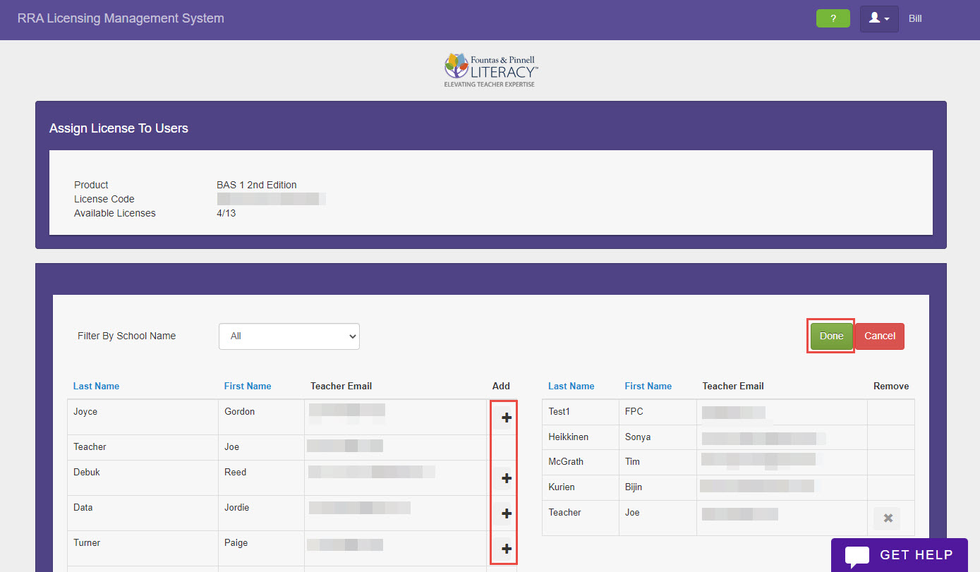 Assigning Licenses on Heinemann Fountas & Pinnell License Management ...