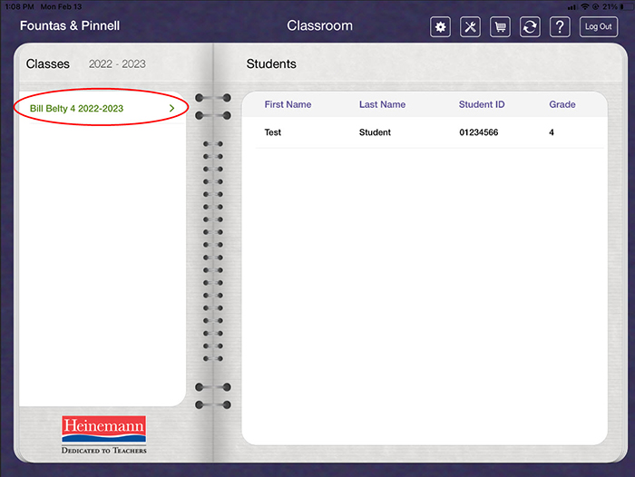 Beginning an Assessment on the Heinemann Fountas & Pinnell Assessment ...