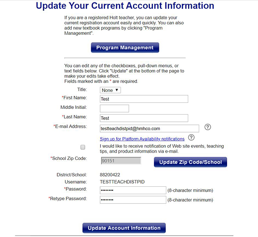 Changing Your Teacher or Administrator Password in Holt McDougal Online ...