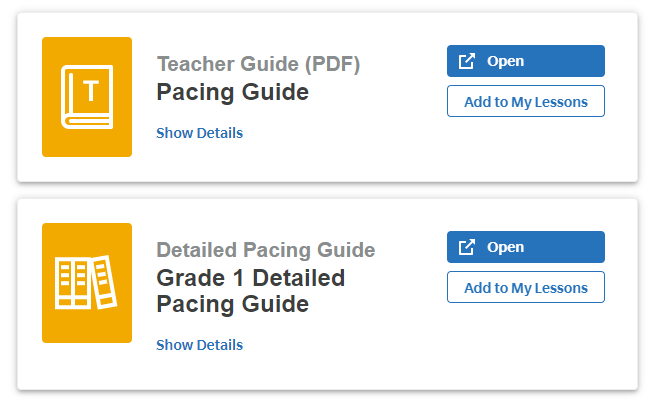 Locating Planning, Pacing, or Program Guides on HMH Ed