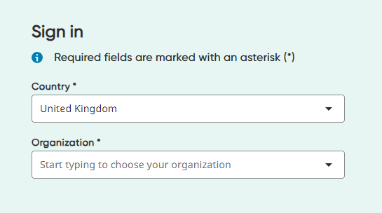 HMH Ed Sign-in Page Organization Field not Showing All Possibilities in ...