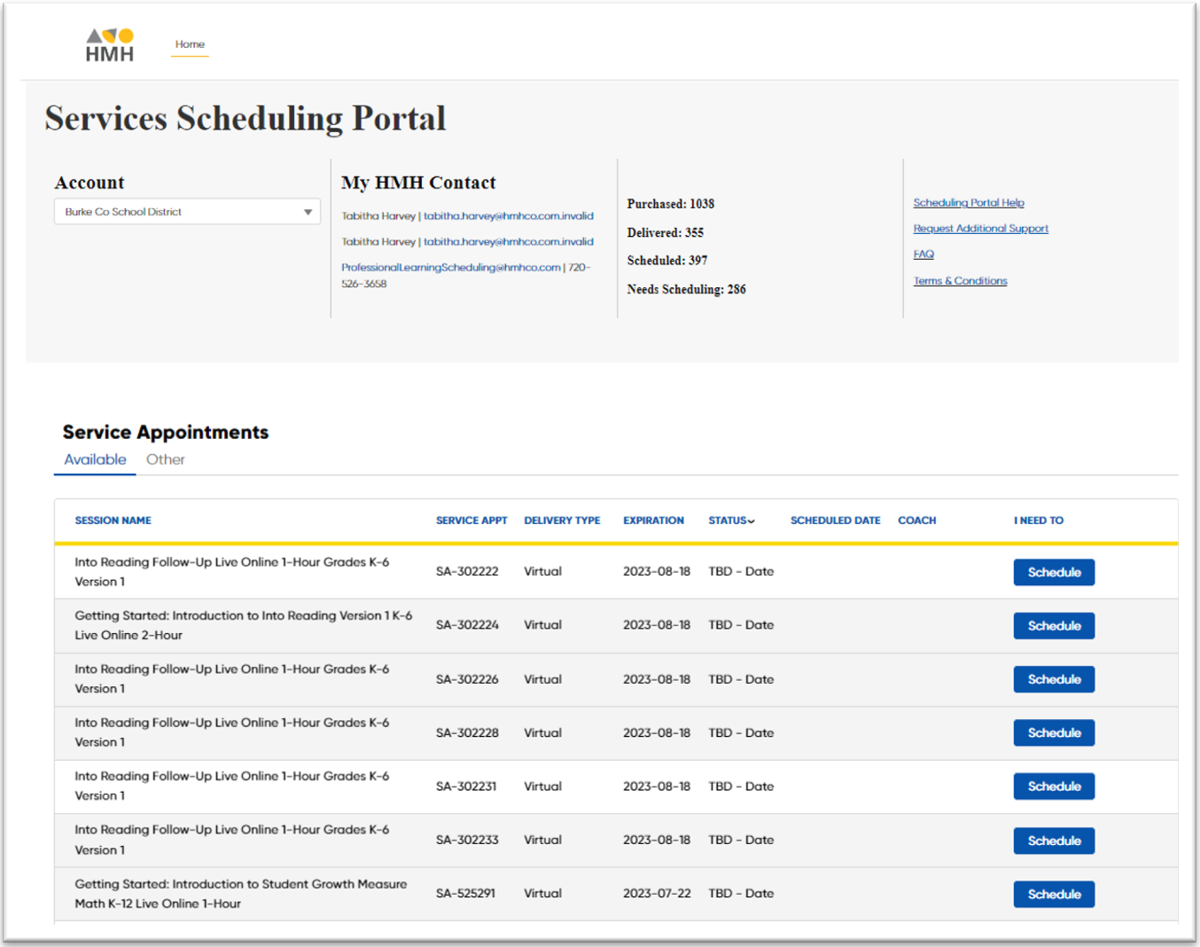 Schedule Professional Learning Sessions