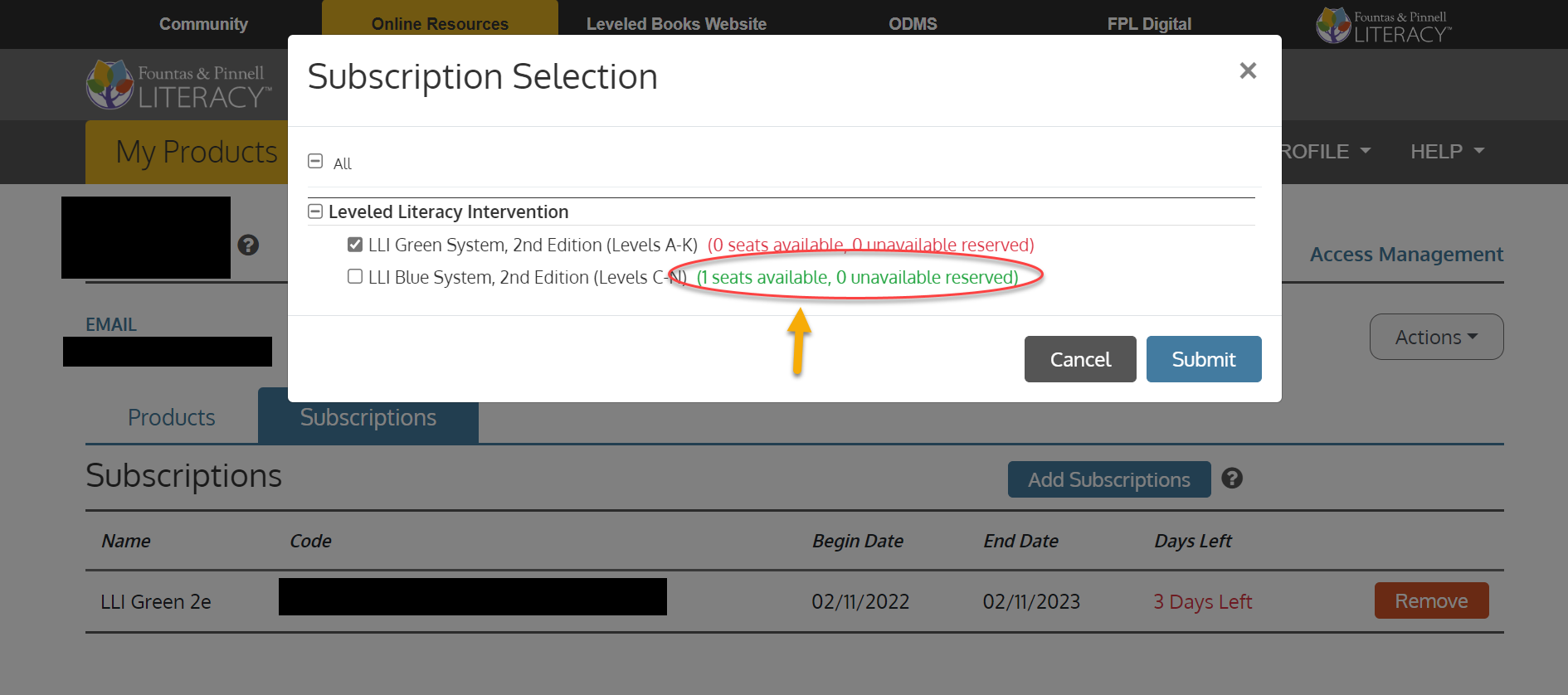 Adding Subscriptions to a Teacher's Account as an Administrator in Heinemann F&P Resources