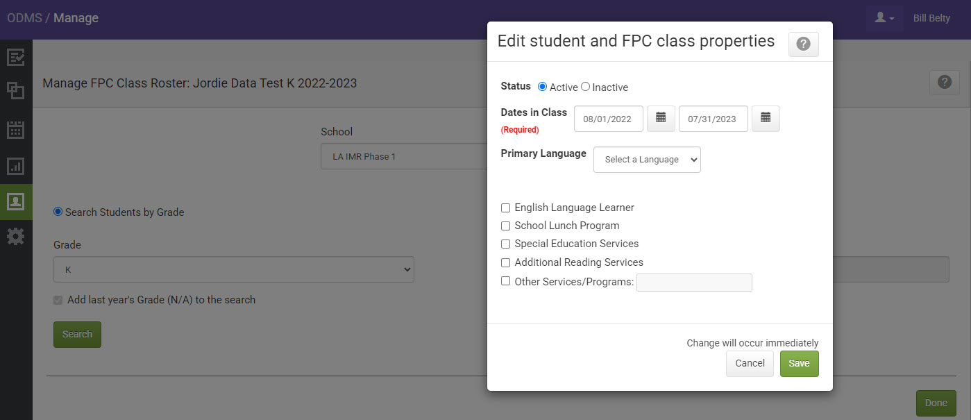 FPC Manage Class Roster Overview - Editing and Removing Students with ...