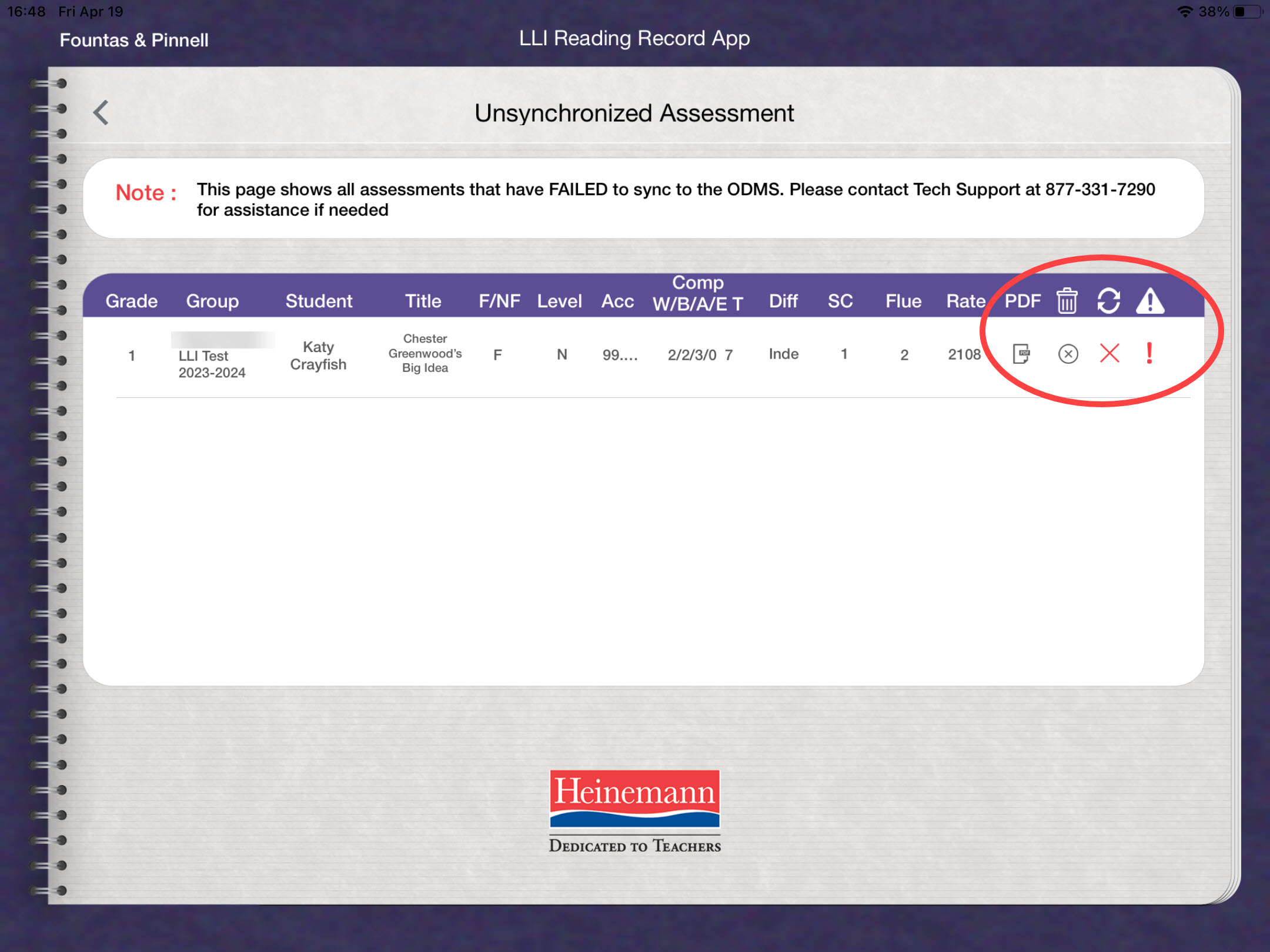 Syncing to the LLI ODMS on the Heinemann Fountas & Pinnell Assessment ...