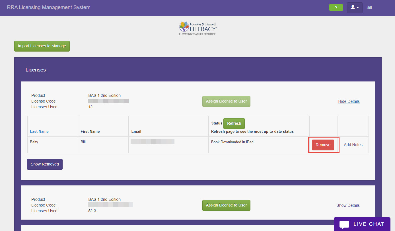 Revoking Licenses on Heinemann Fountas & Pinnell License Management ...