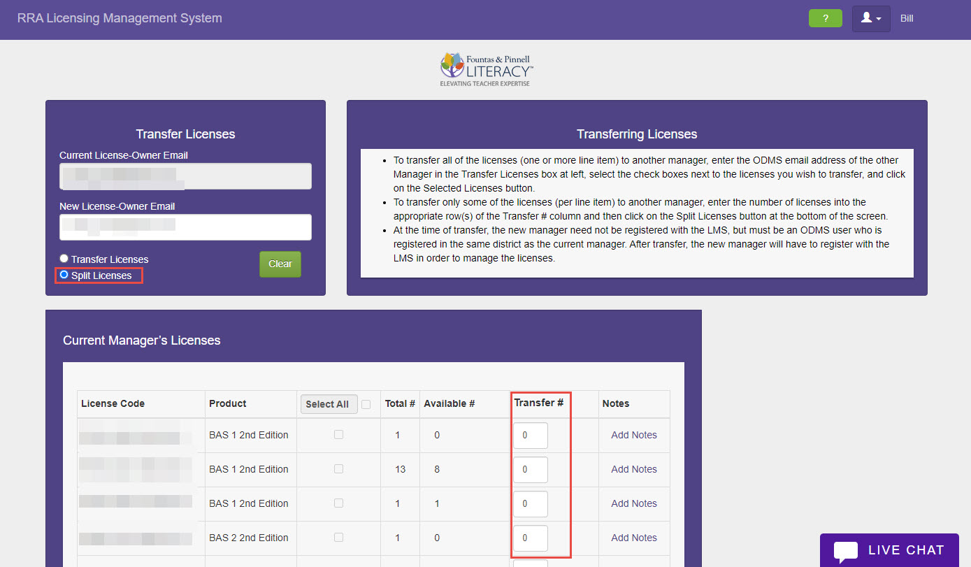 Transferring Licenses on Heinemann Fountas & Pinnell License Management ...