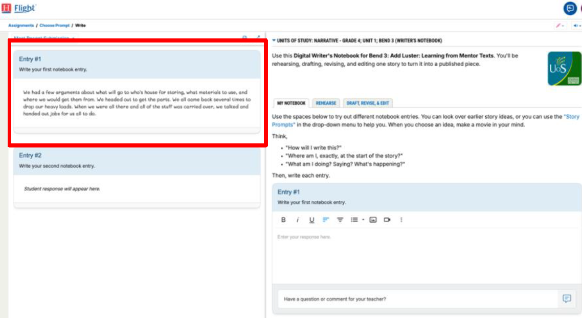 Digital Writing: Student Navigation on Heinemann Flight (Institutional)