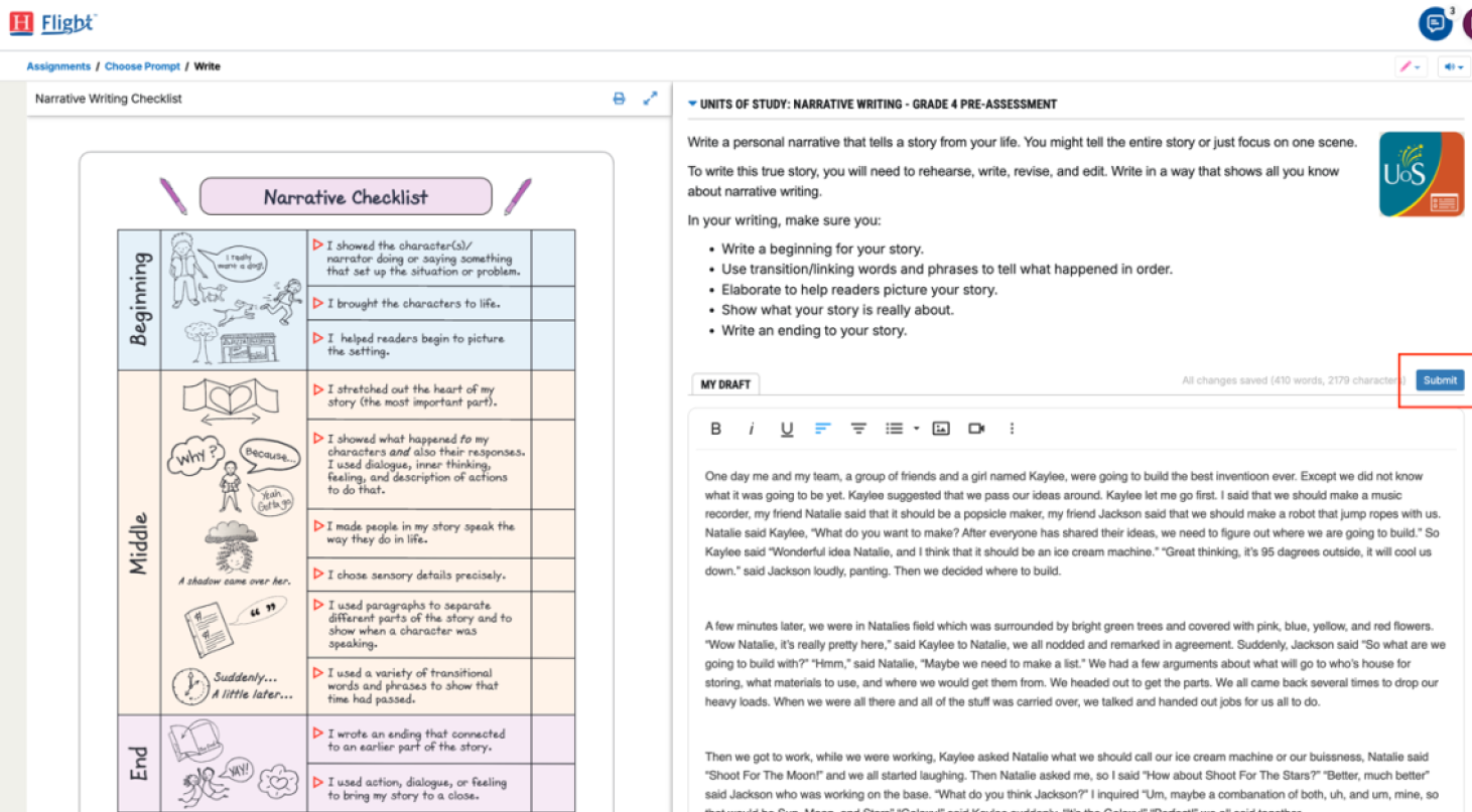 Digital Writing: Student Navigation on Heinemann Flight (Institutional)