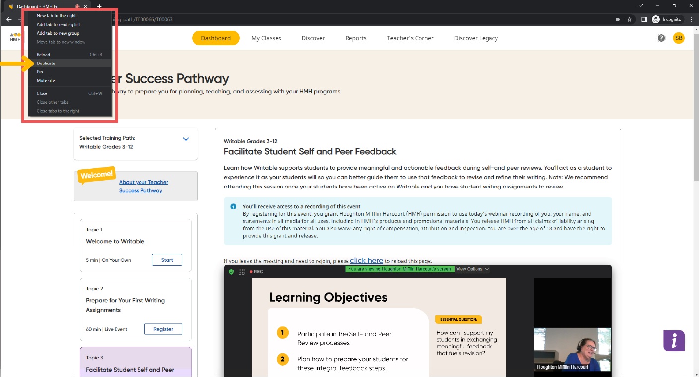 Tips for Teacher Success Pathways Events (HMH Ed)