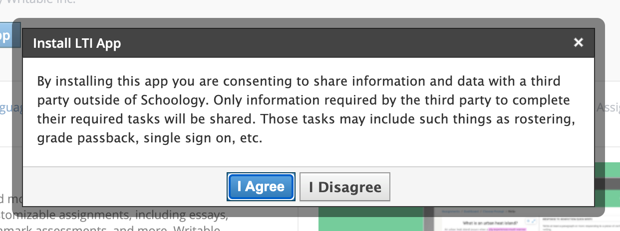 Setting Up Writable for HMH Ed for Schoology as an Administrator