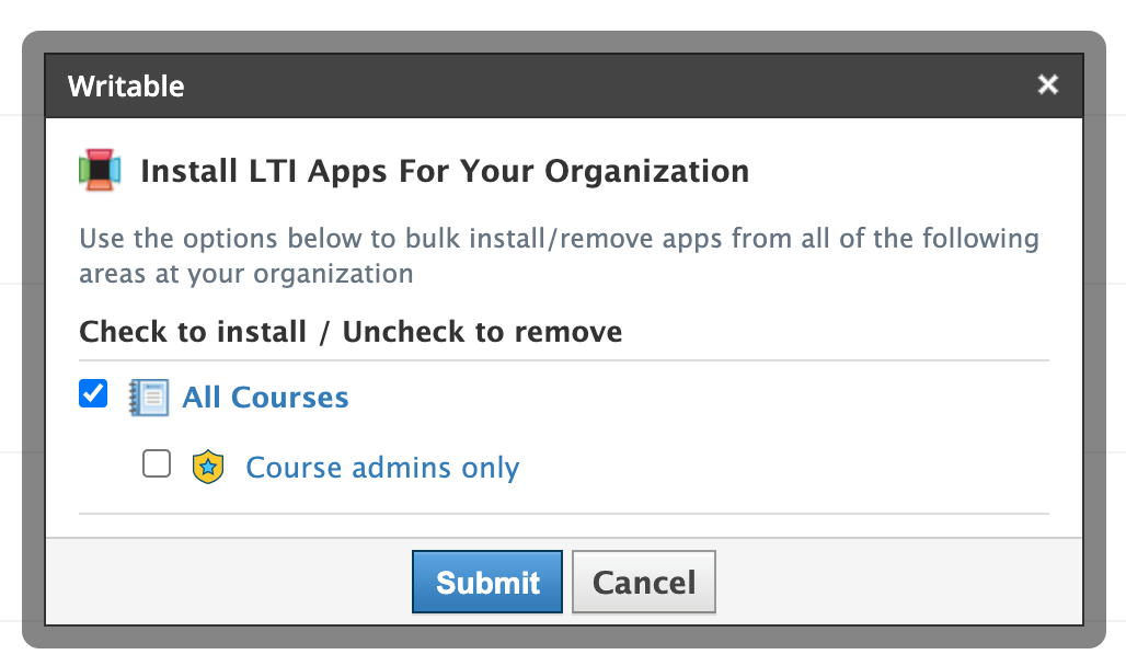 Setting Up Writable for HMH Ed for Schoology as an Administrator