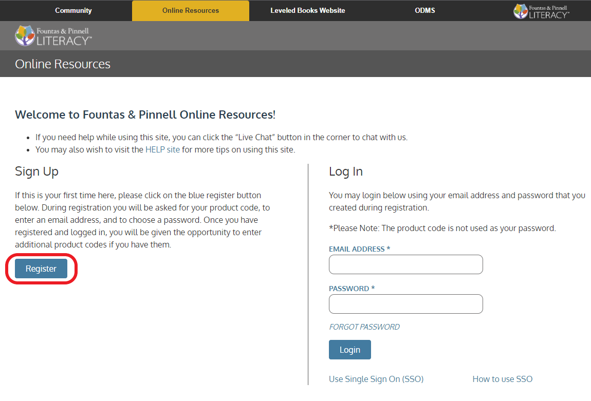 Registering for the Heinemann Fountas & Pinnell Resources