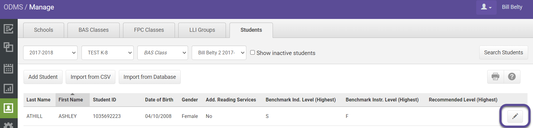 Editing Students in Heinemann Fountas & Pinnell Online Data Management ...