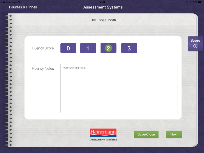 Scoring and Analyzing on the Heinemann Fountas & Pinnell Assessment ...