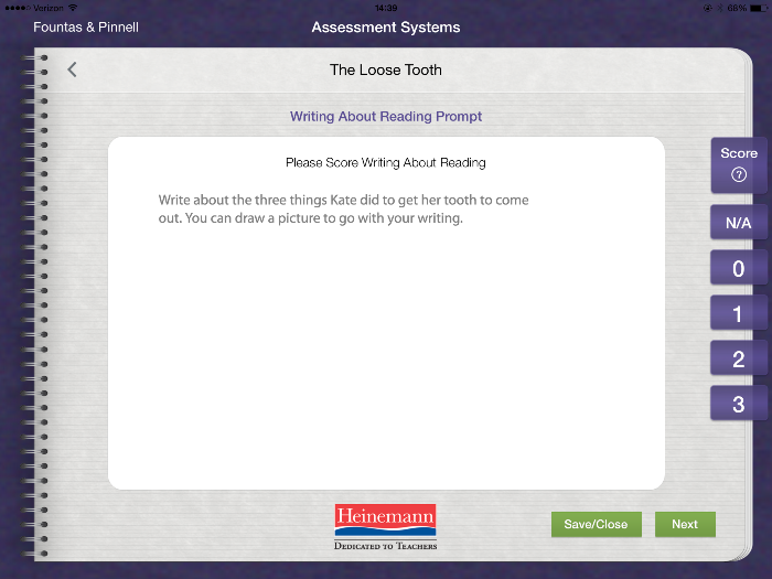 Scoring and Analyzing on the Heinemann Fountas & Pinnell Assessment ...
