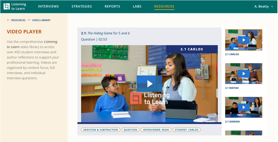 Video Library Overview on Heinemann Listening to Learn