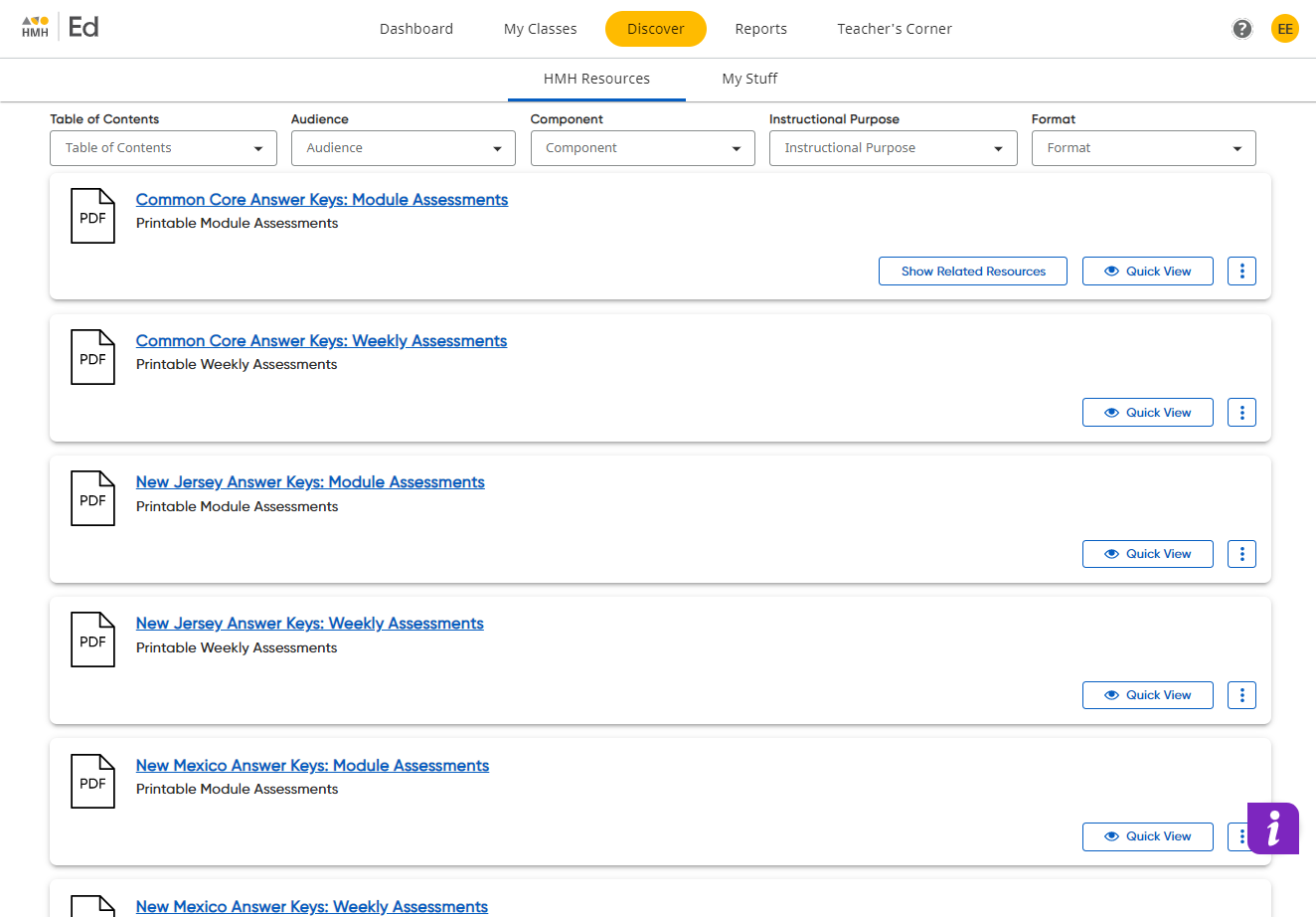 Locating State-Specific Resources for Into Reading in HMH Ed