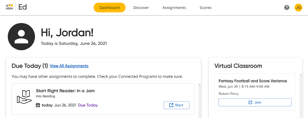 Logging in to HMH Ed via Single Sign On (SSO) as a Student