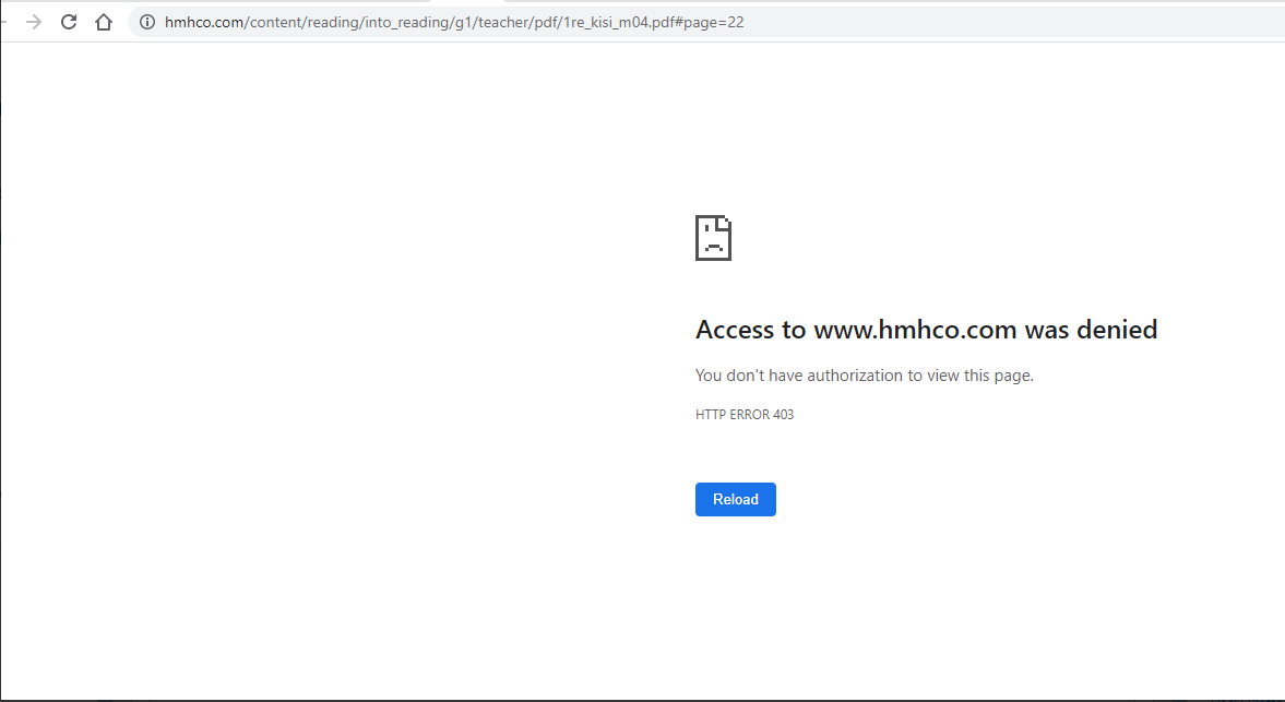 Access to www.hmhco.com was Denied Error 403 (HMH Ed)