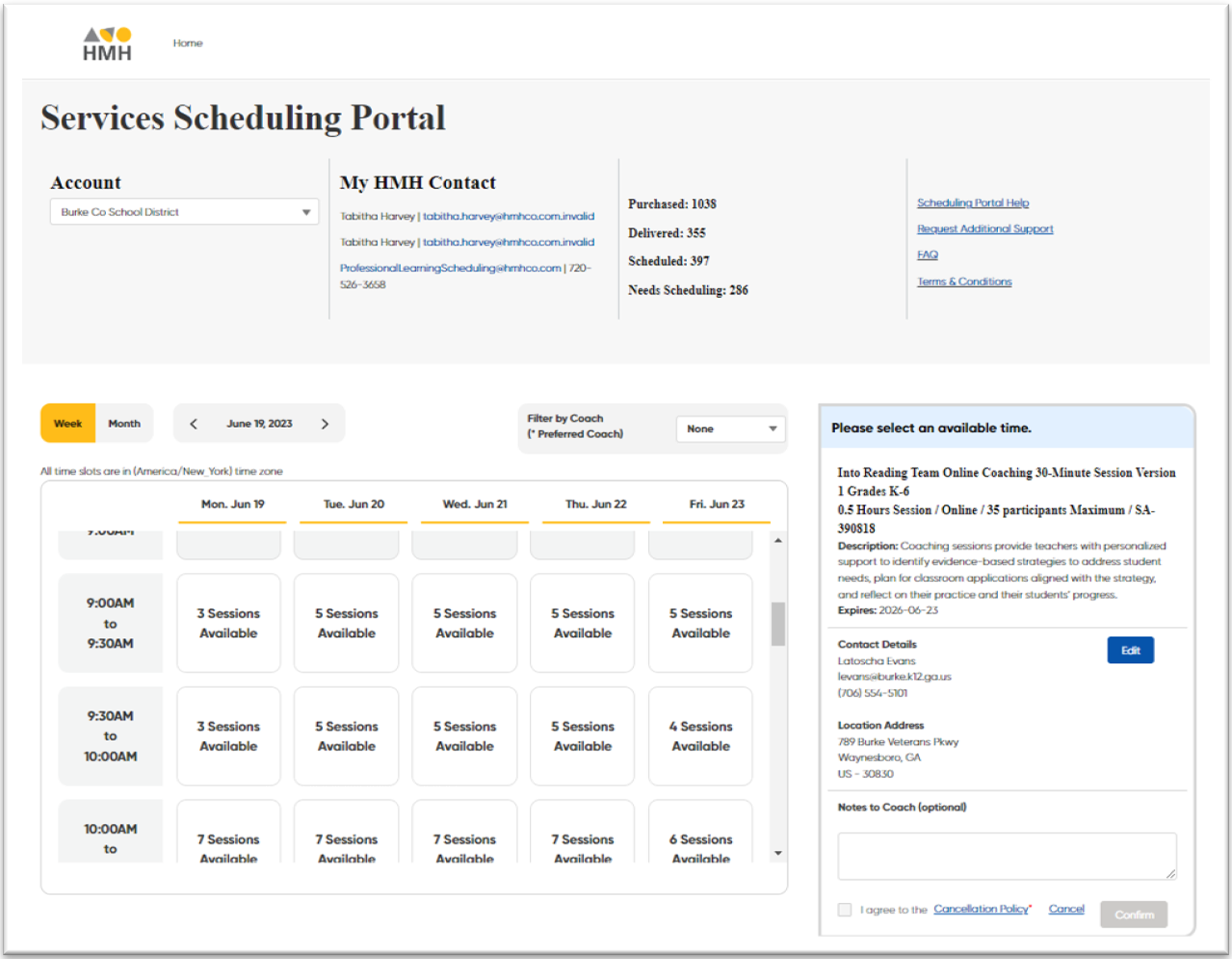 Schedule Professional Learning Sessions