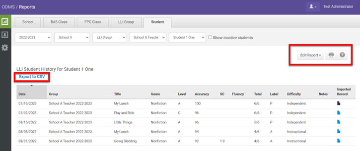 LLI Student History Report Overview with Heinemann Fountas & Pinnell ...