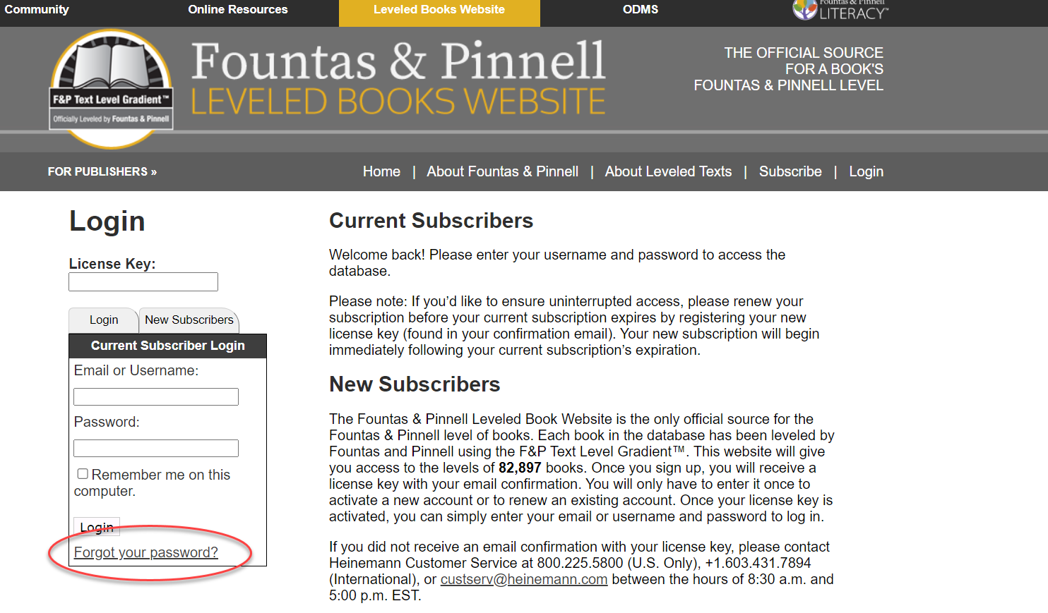 Logging In or Changing Account Information for Heinemann Fountas ...