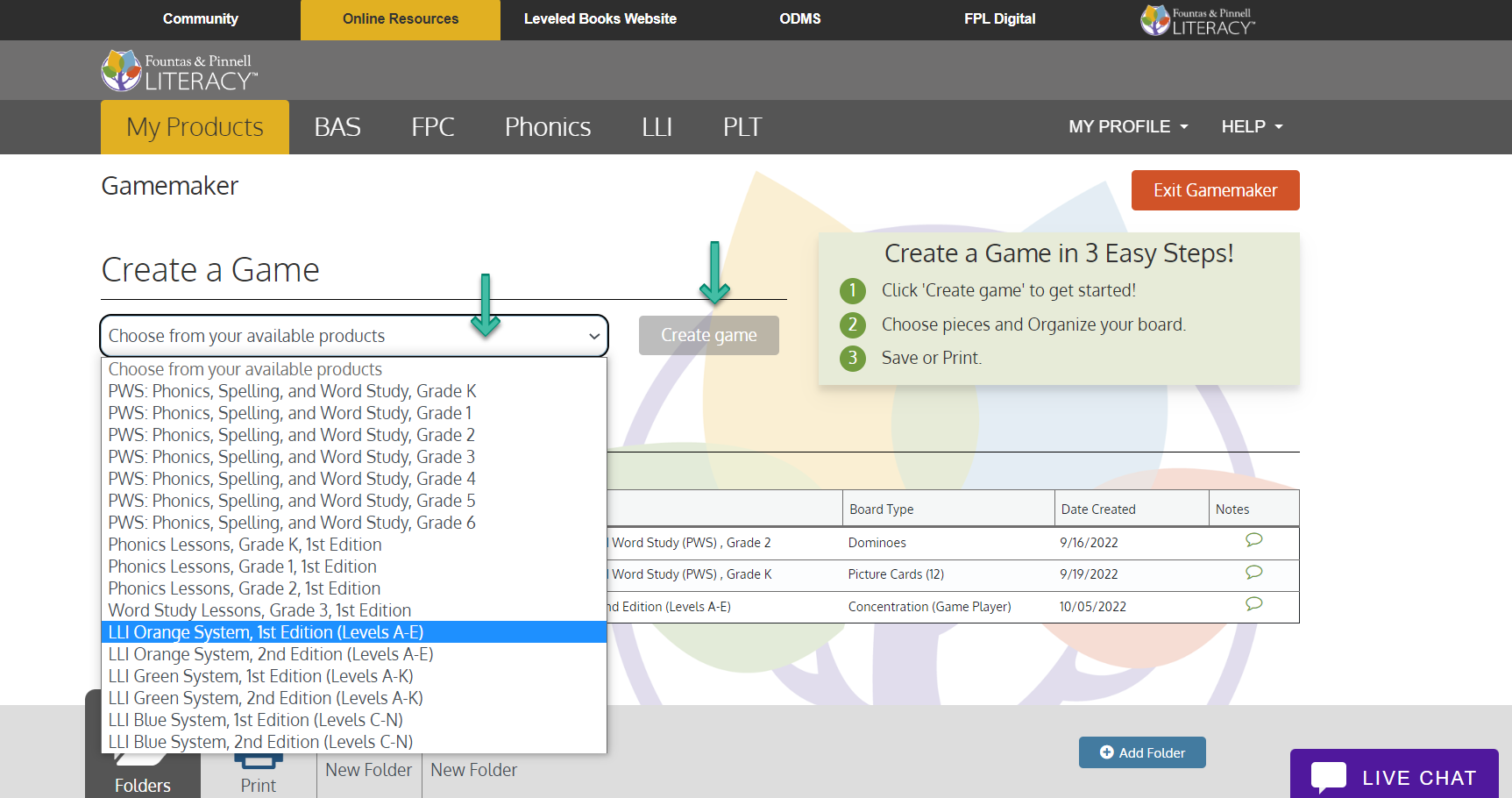 Navigating the Gamemaker Interface in Heinemann Fountas & Pinnell Resources