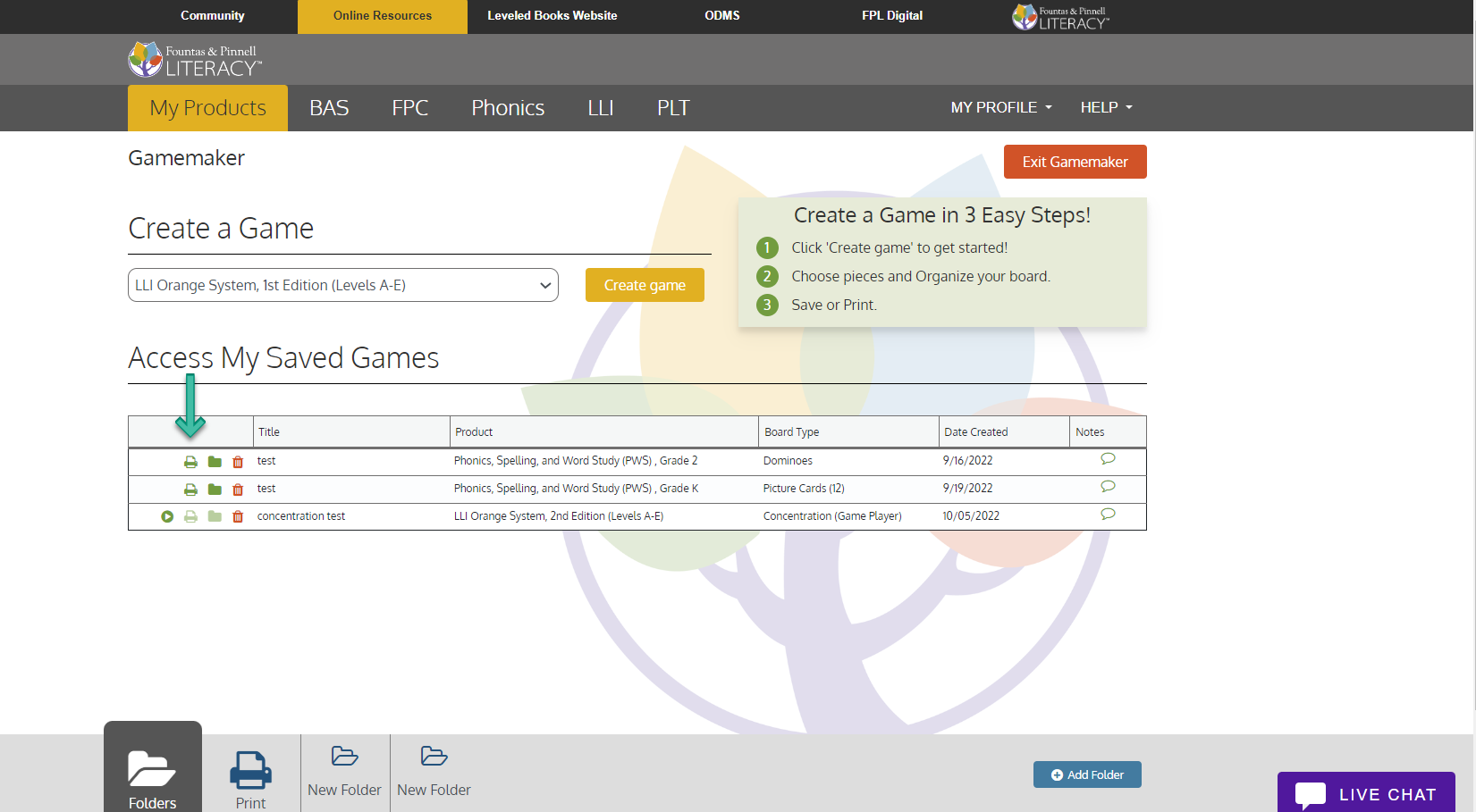 Navigating the Gamemaker Interface in Heinemann Fountas & Pinnell Resources