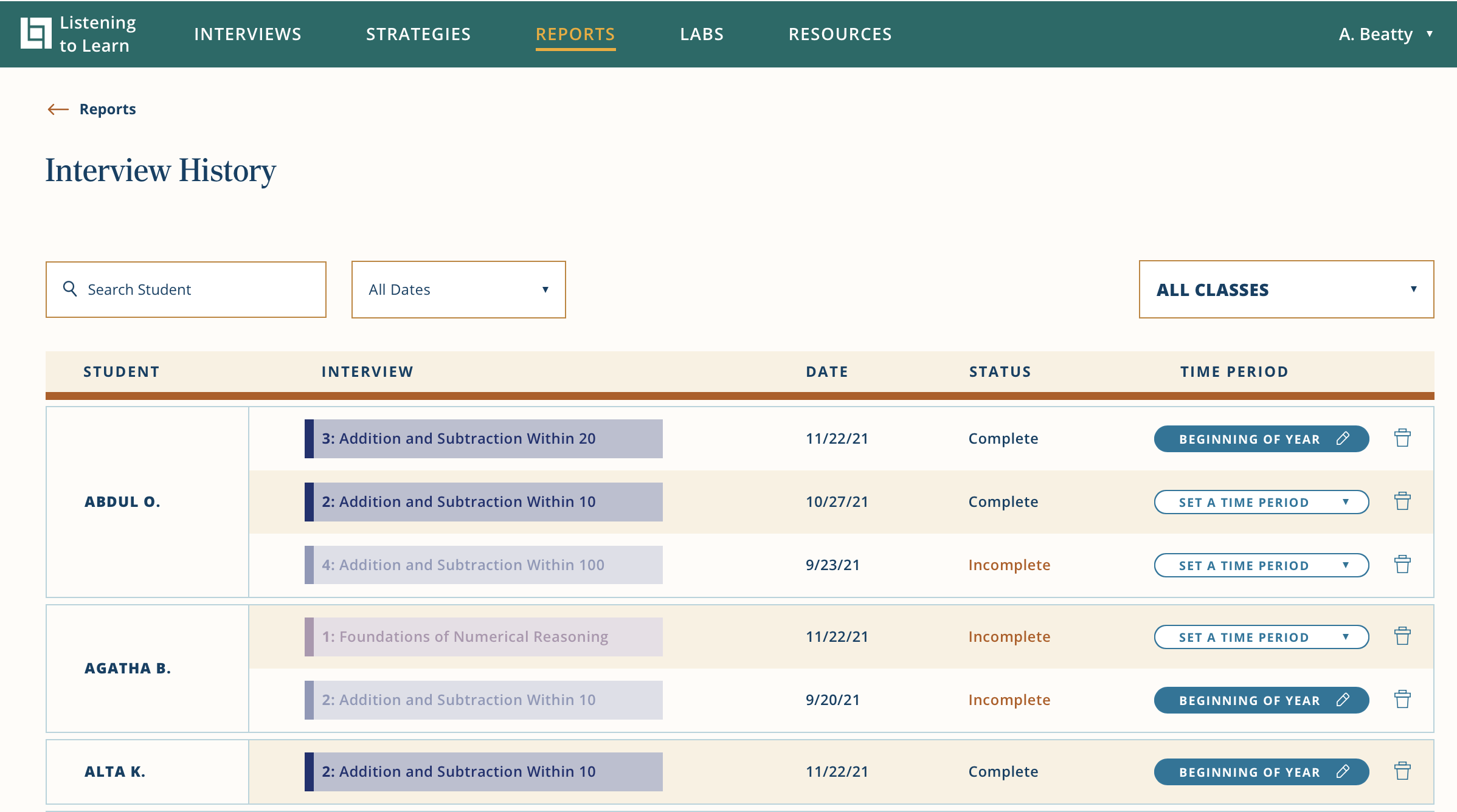 Using the Interview History Page on Heinemann Listening to Learn