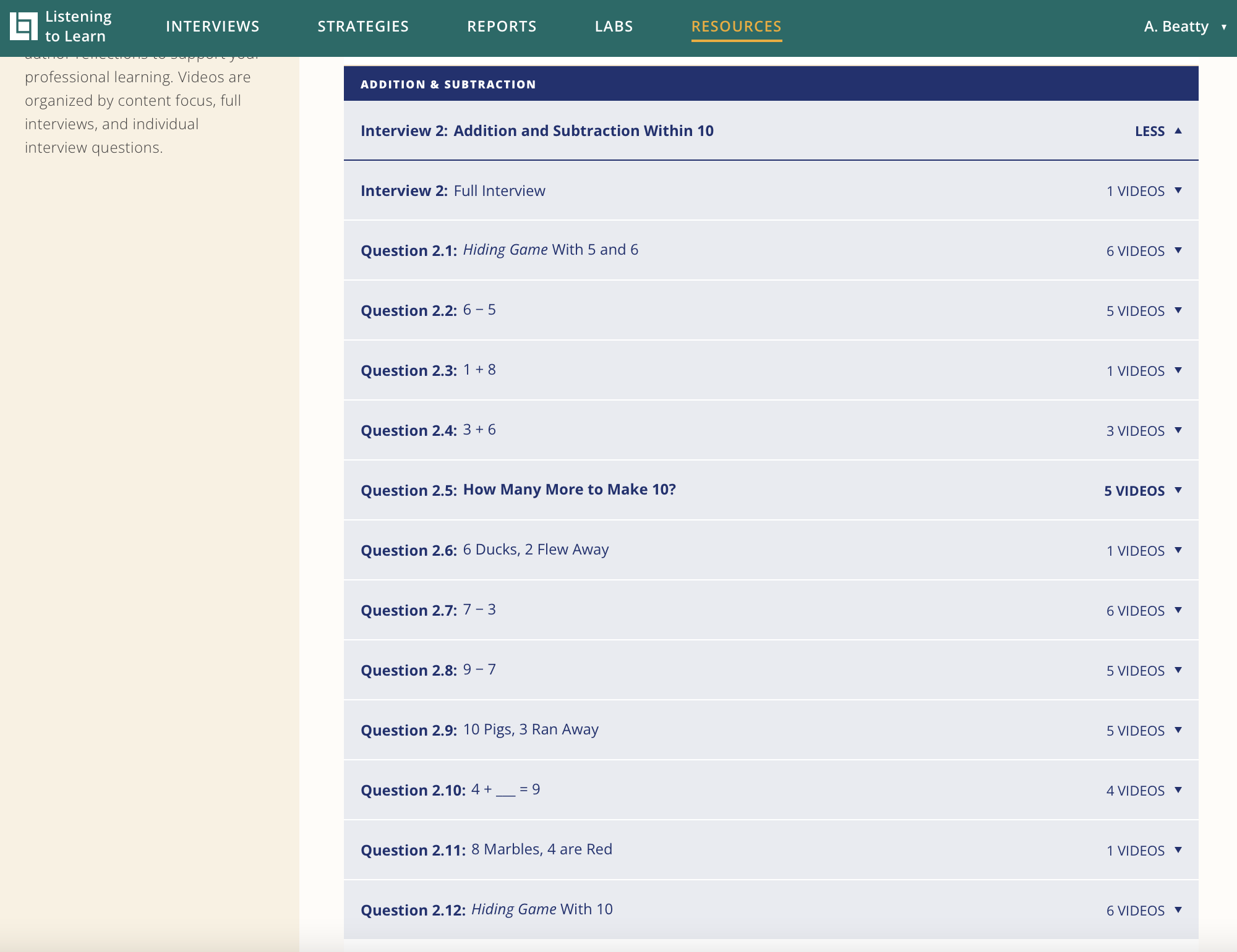 Video Library Overview on Heinemann Listening to Learn