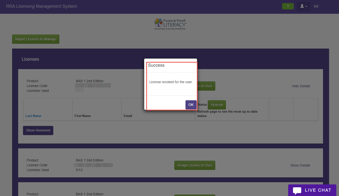Revoking Licenses on Heinemann Fountas & Pinnell License Management ...