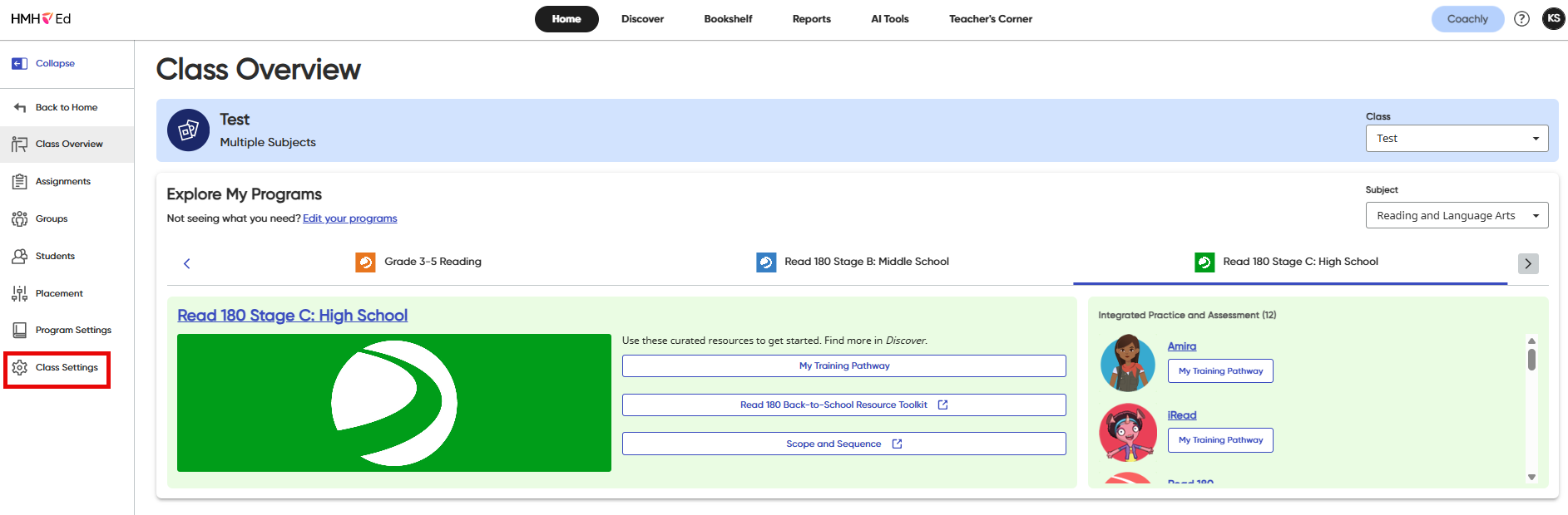 Manage Read 180 Segments for Classes and Students in HMH Ed as a Teacher