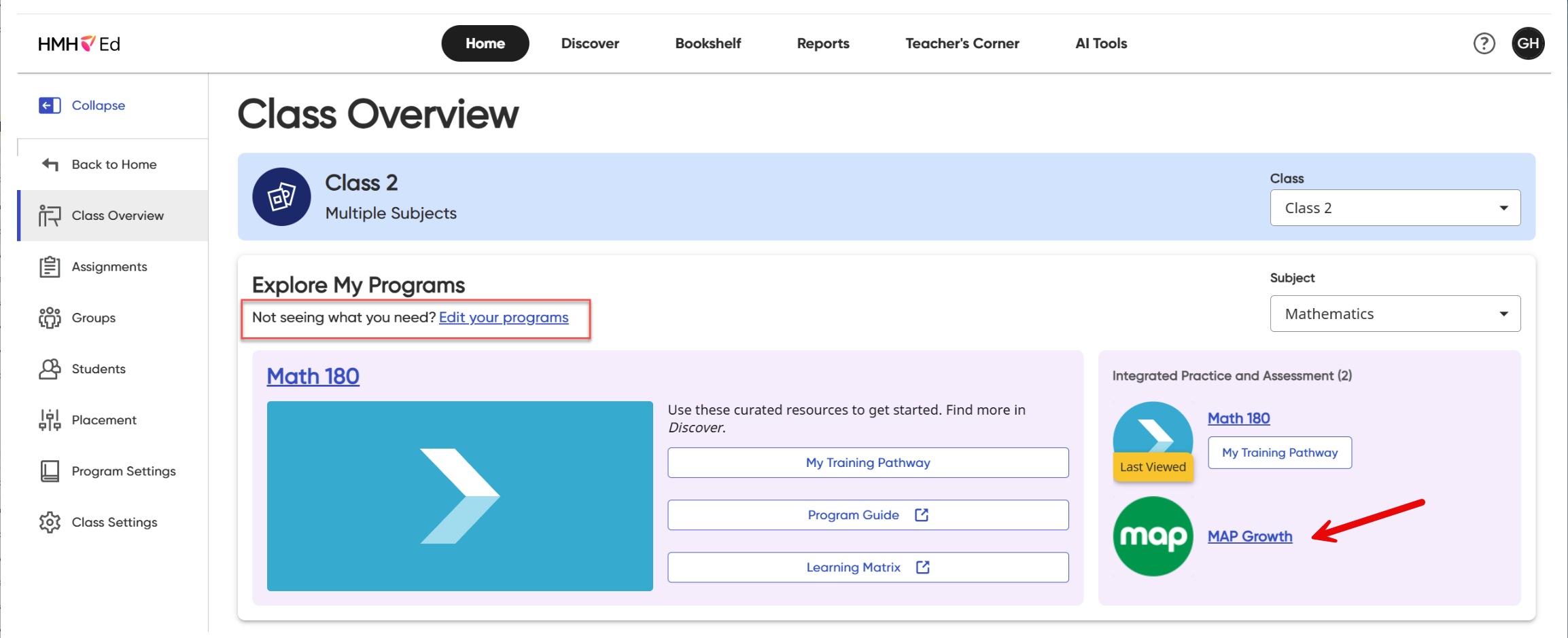 Access NWEA MAP Growth in HMH Ed as a Teacher